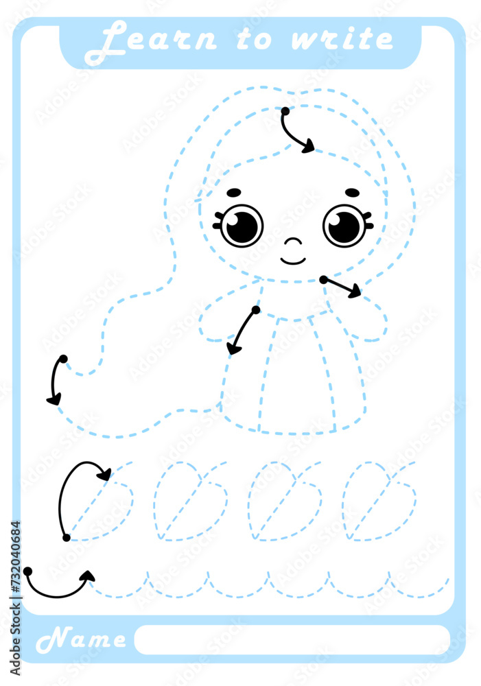 Preschool Fine Motor Worksheet - Dotted Lines. Learn to write. Trace ...