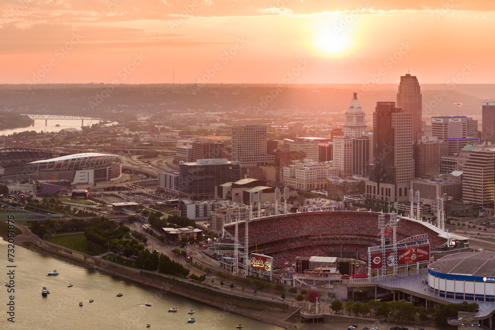 Great American Ball Park, baseball stadium in Cincinnati, Ohio. Urban ...