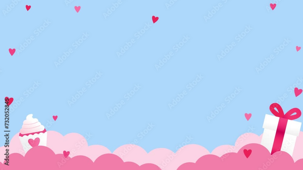 Happy Valentine's Day Heart Cartoon Scene Motion Seamless Loop ...