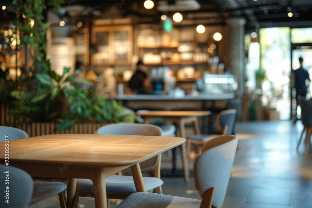 Relaxation lounge, cafe area in co-working building. Closeup to empty ...