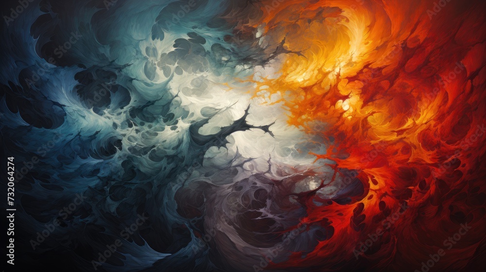 Concept of ice and flame. background fire and ice flames intertwining ...