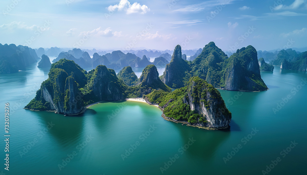 Ha Long Bay, Halong bay World Heritage Site, limestone islands, emerald ...