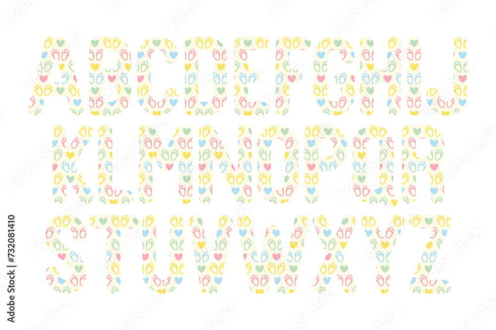 Versatile Collection of Bunny Heart Alphabet Letters for Various Uses ...