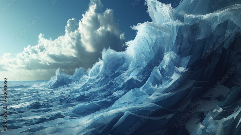 Illustrazione Stock Melting and breaking of North pole ice caps cause a ...