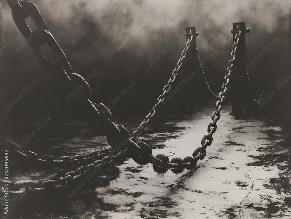 Strong Iron Chains in High-Contrast Black and White, Symbolizing ...