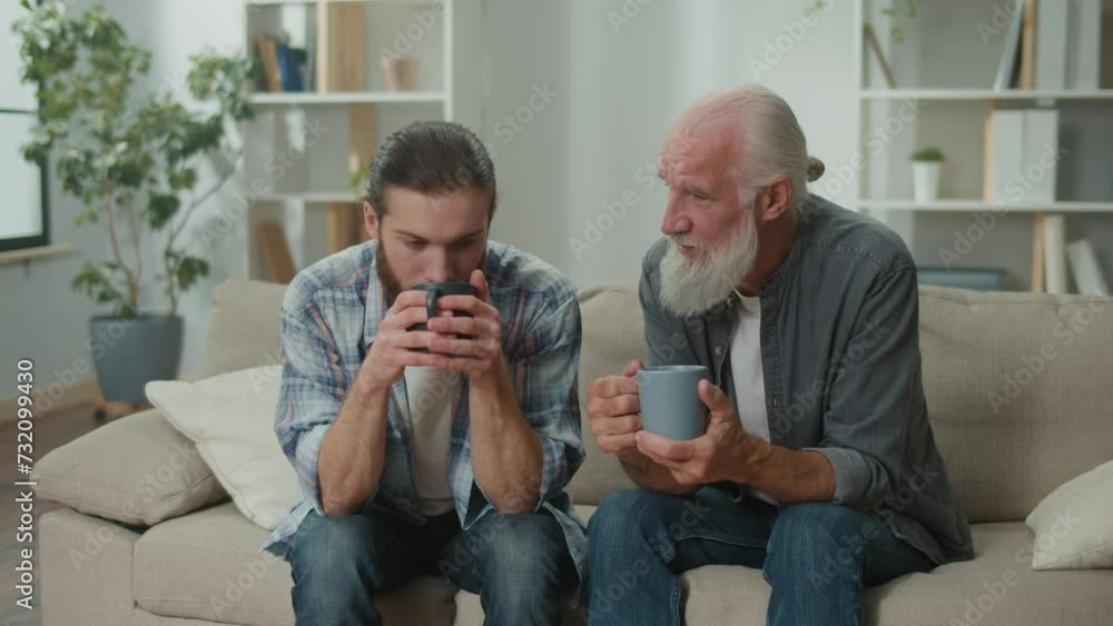 Vidéo Stock Deep conversation between generations young man and elder ...
