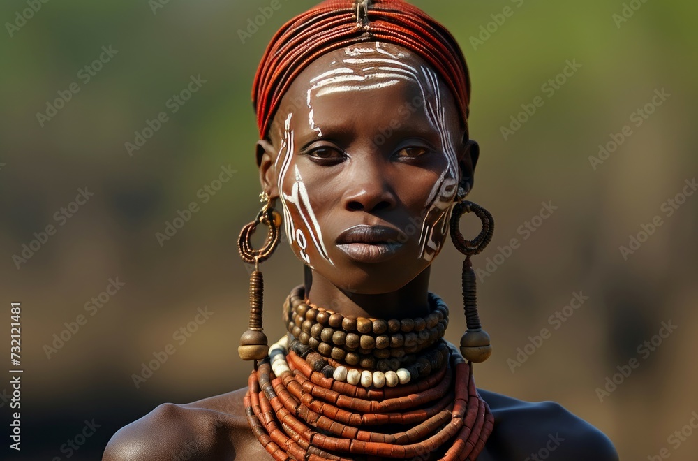 Enigmatic Long neck tribal woman. Woman wearing neck rings old ...