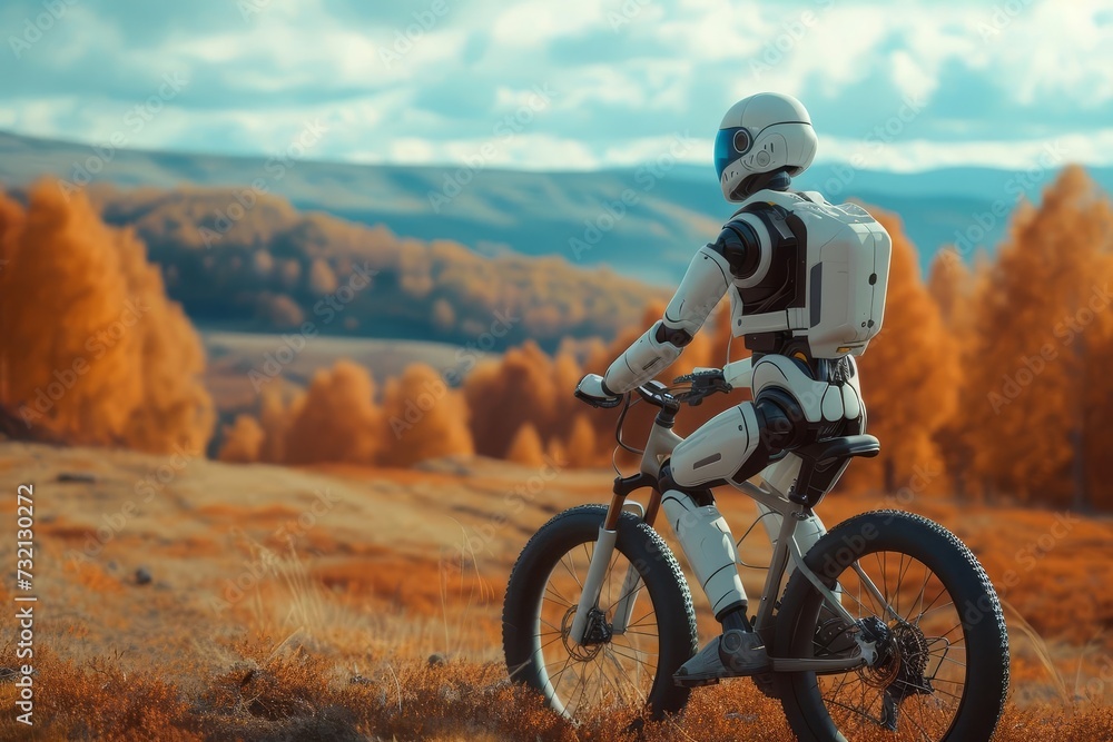 Robot experiencing human-like emotions while riding a bicycle through ...