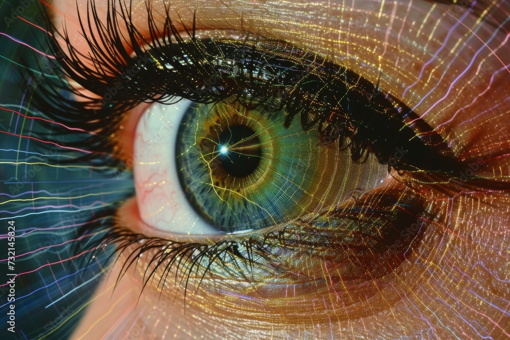 Human Cyborg AI Eye lens epithelial cell proliferation. Eye color ...