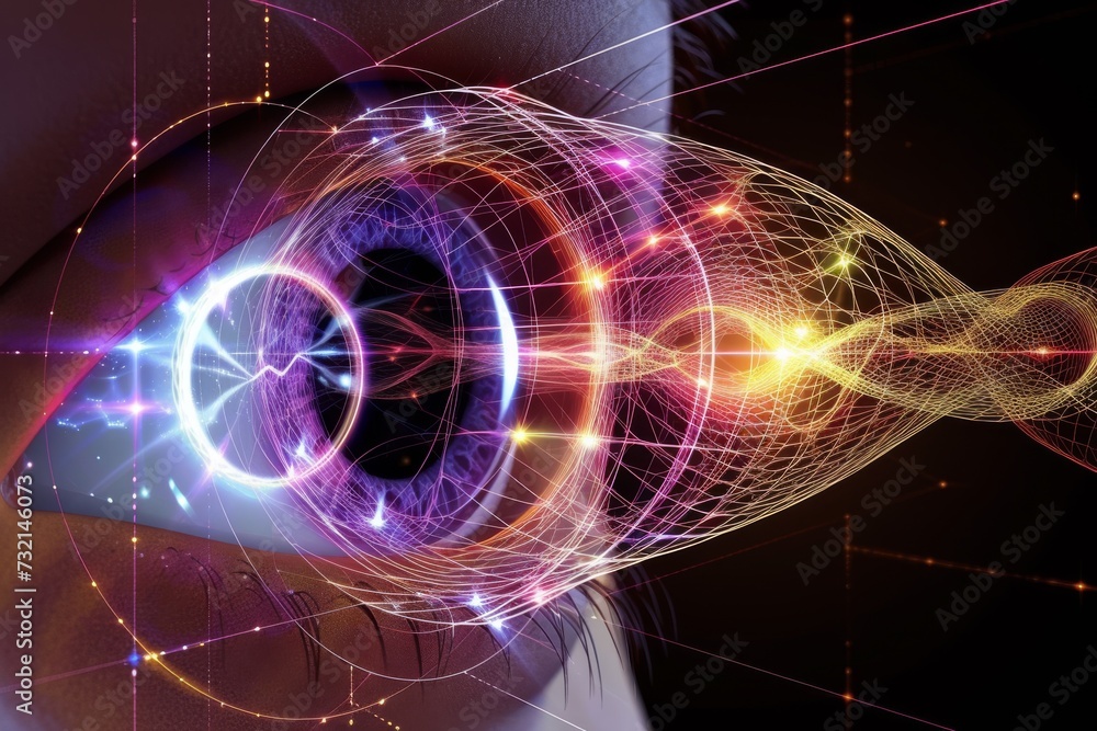 Human Cyborg AI Eye depth perception. Eye eyelid infections optic nerve ...