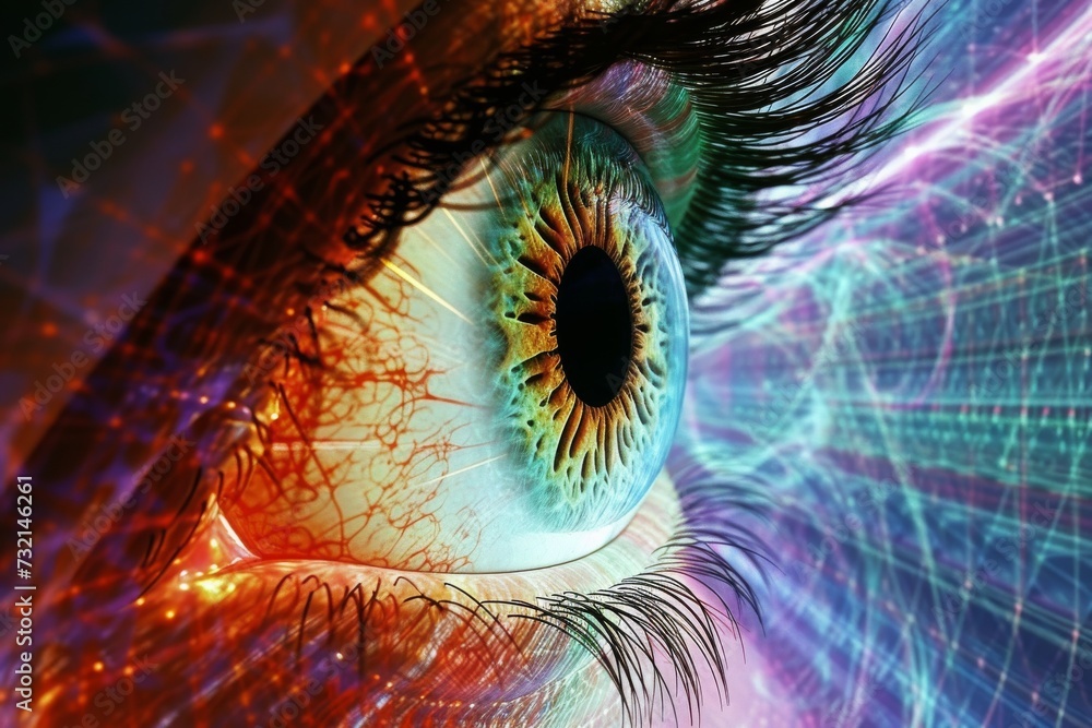 Human Cyborg AI Eye visionary transformation. Eye Glaucoma medication ...