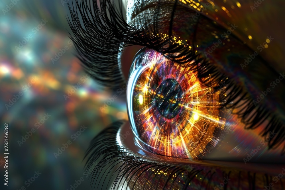 Human Cyborg AI Eye Chemical conjunctivitis eye drop. Eye eclipse optic ...