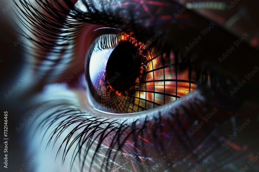 Human Cyborg AI Eye optic nerve regeneration. Eye intuition optic nerve ...