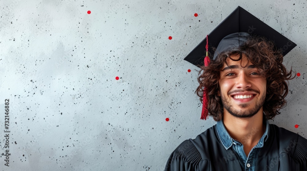 Student cap, graduation cap, diploma, banner: a triumphant celebration ...