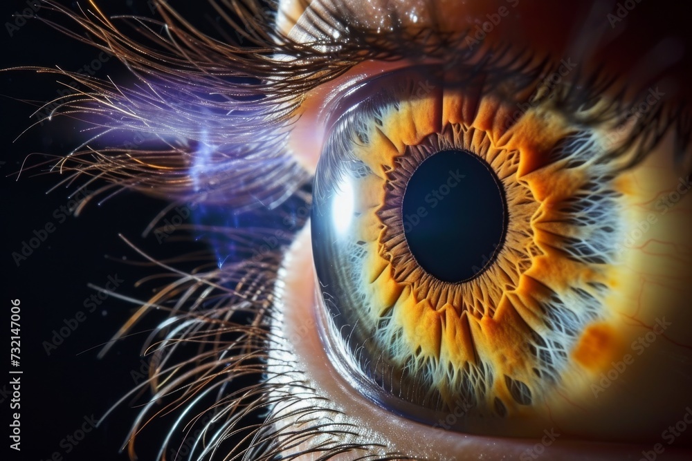 Human Cyborg AI Eye spectacles. Eye color vision deficiency ...