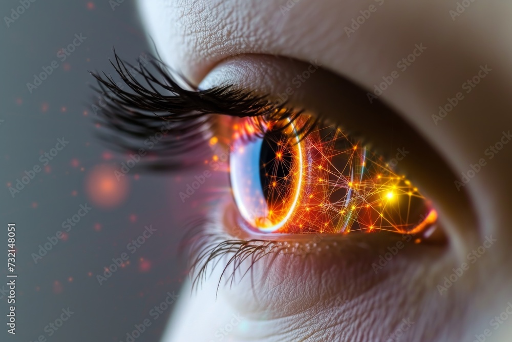 Human Cyborg AI Eye eye clinic. Eye color vision deficiency research ...