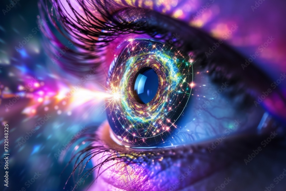 Human Cyborg AI Eye Carbonic anhydrase inhibitor eye drop. Eye visual ...