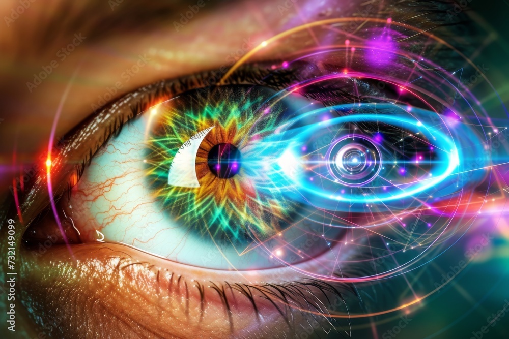 Human Cyborg AI Eye posterior capsular opacification. Eye ...