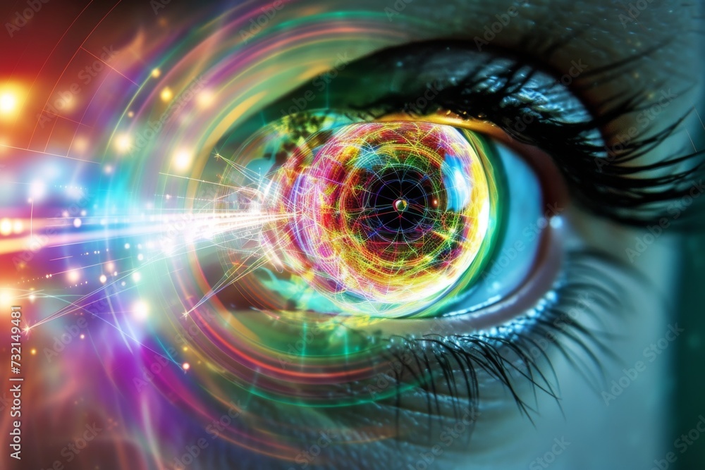 Human Cyborg AI Eye eyelid infections. Eye ishihara color test optic ...