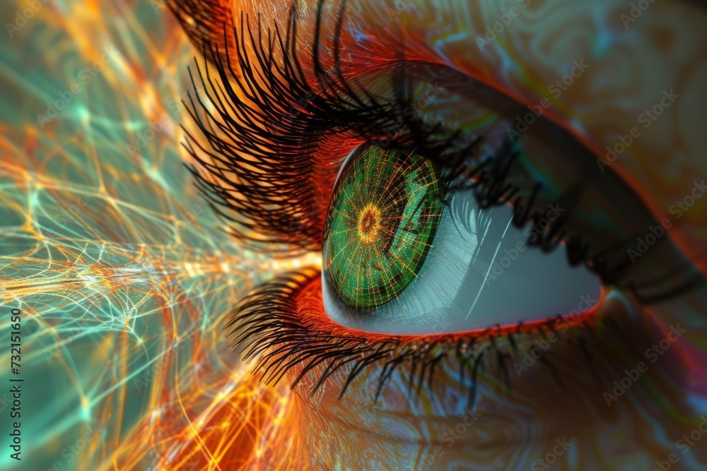 Human Cyborg AI Eye lensometer. Eye ocular surface reconstruction optic ...