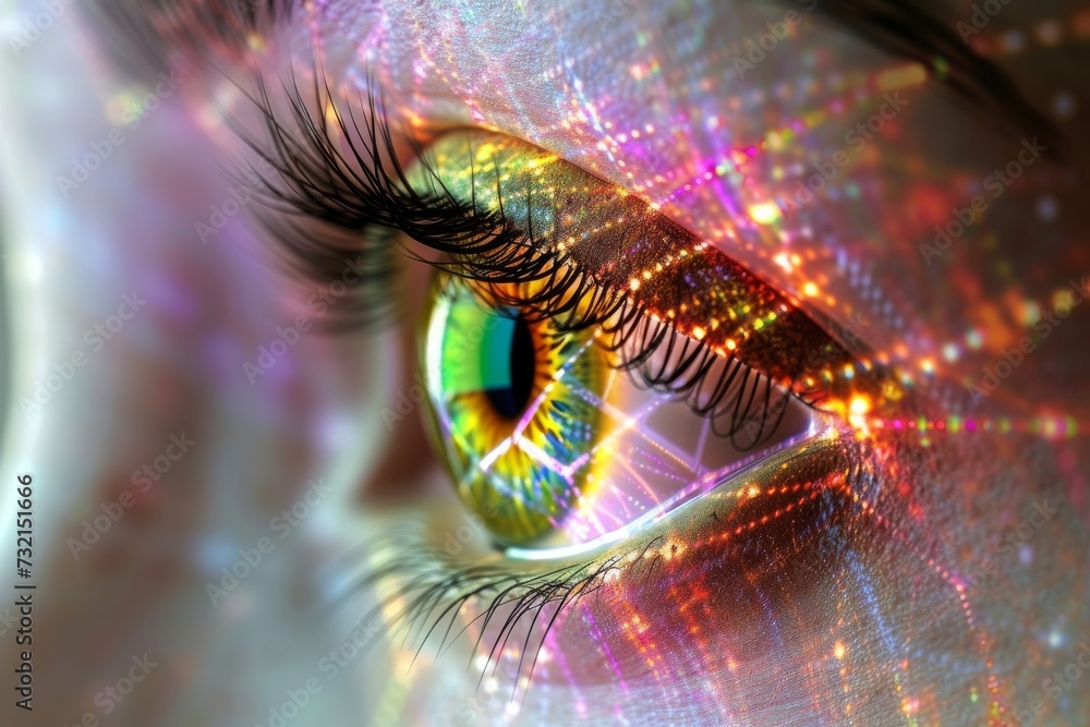 Human Cyborg AI Eye enucleation. Eye color blindness optic nerve lens ...