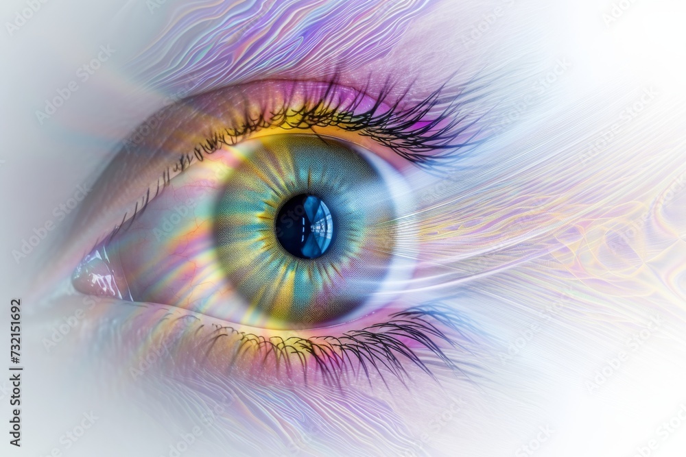 Human Cyborg AI Eye ophthalmic vein. Eye lasik consultation optic nerve ...