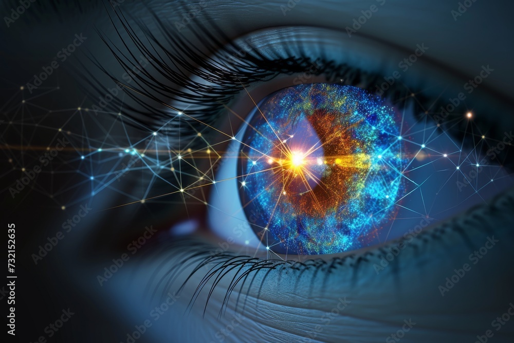 Human Cyborg AI Eye Glaucoma eye drop administration. Eye hordeolum ...