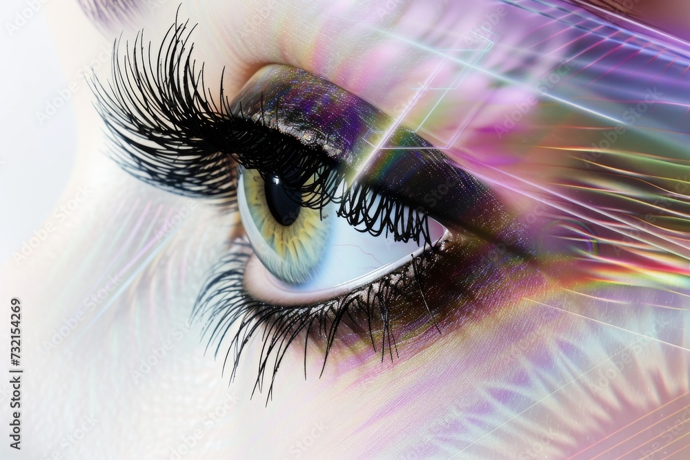 Human Cyborg AI Eye geriatric ophthalmology. Eye see optic nerve lens ...