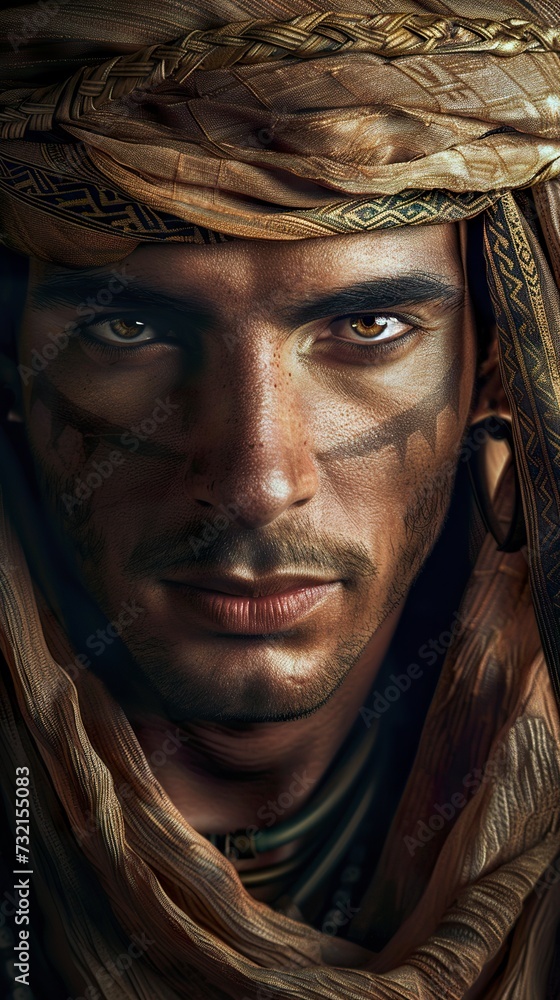 Representation of an ancient Egyptian male, imposing and serene, faces ...