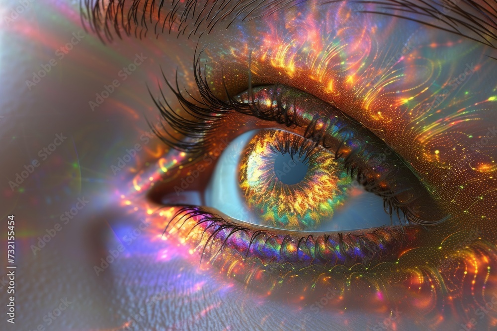 Human Cyborg AI Eye ball. Eye ophthalmic artery optic nerve lens ...