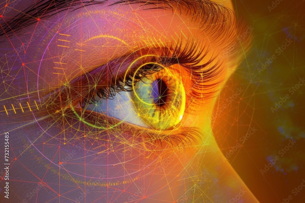 Human Cyborg AI Eye Open angle glaucoma eye drop. Eye optic nerve ...