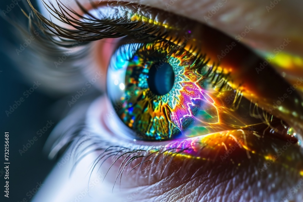 Human Cyborg AI Eye glaucoma. Eye amblyopia optic nerve lens eyelid ...