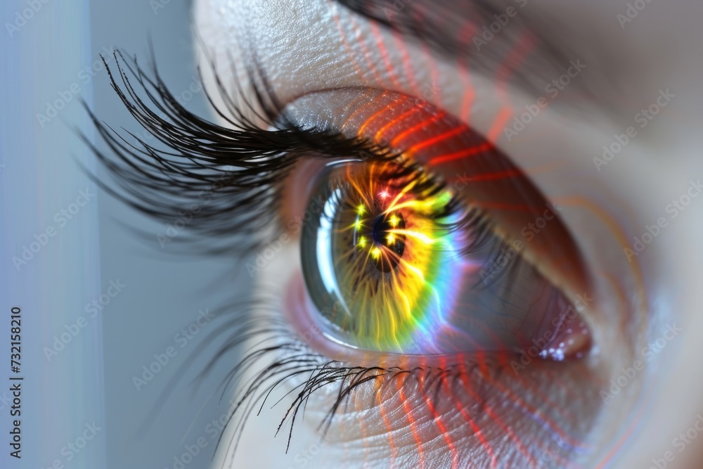 Human Cyborg AI Eye design. Eye pupil assessment optic nerve lens optic ...