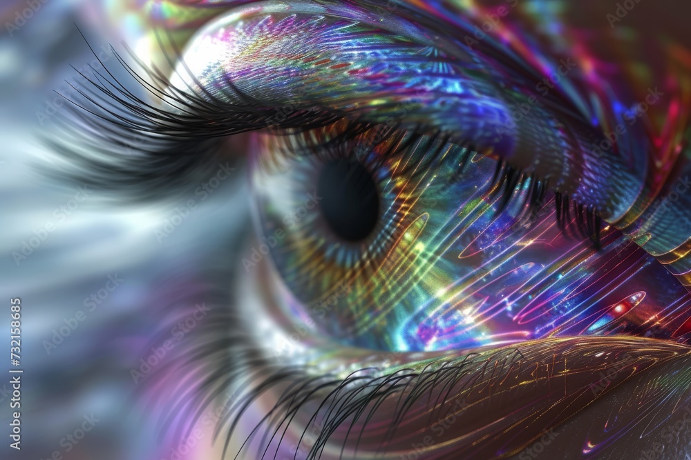 Human Cyborg AI Eye color vision therapy. Eye disambiguation optic ...