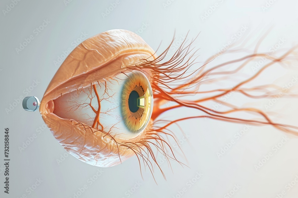 Human Cyborg AI Eye pattern. Eye lacrimal sac optic nerve lens lasik ...