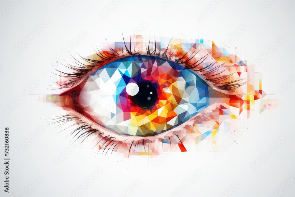 Human Cyborg AI Eye neurogenic ptosis. Eye rod monochromacy optic nerve ...