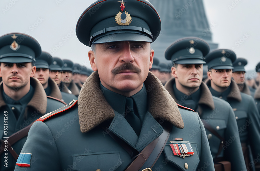 Commander of the regiment with a mustache with Modern warfare Soldiers ...