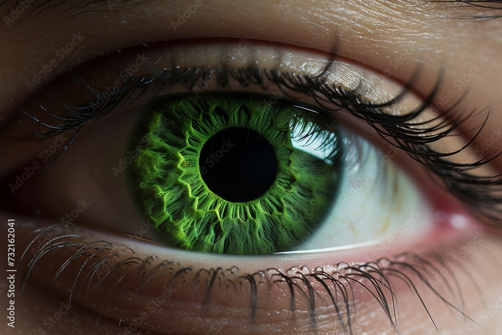 Human Cyborg AI Eye myogenic ptosis. Eye lens material optic nerve lens ...