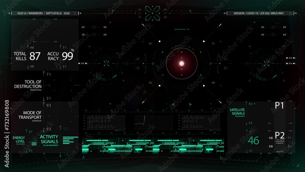 augmented reality Advance HUD control center. Graphic Dashboard Head-up ...