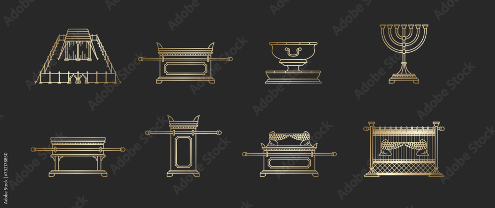 The Israelite Tabernacle - Gold outline Stock Vector | Adobe Stock