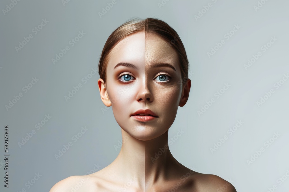 Aging life teacher. Comparison young to old woman blackheads. Less ...
