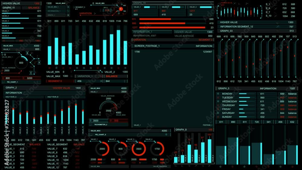 augmented reality Advance HUD control center. Graphic Dashboard Head-up ...