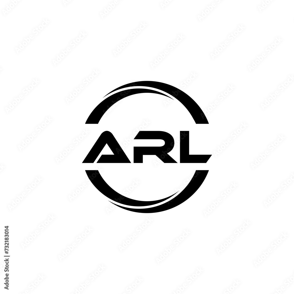 Vecteur Stock ARL letter logo design with white background in ...