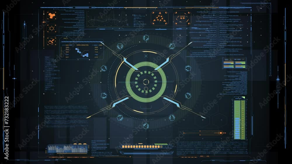augmented reality Advance HUD control center. Graphic Dashboard Head-up ...