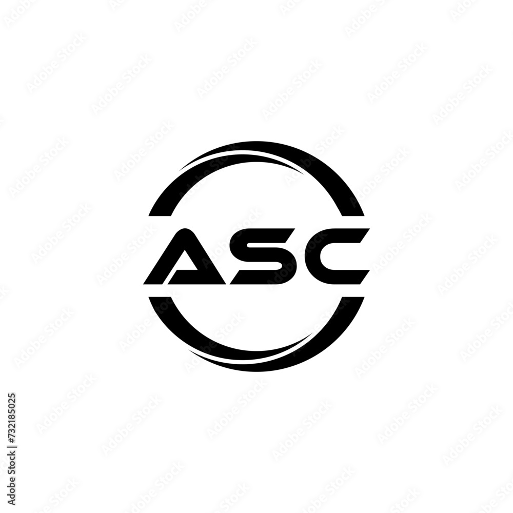 ASC letter logo design with white background in illustrator, cube logo ...