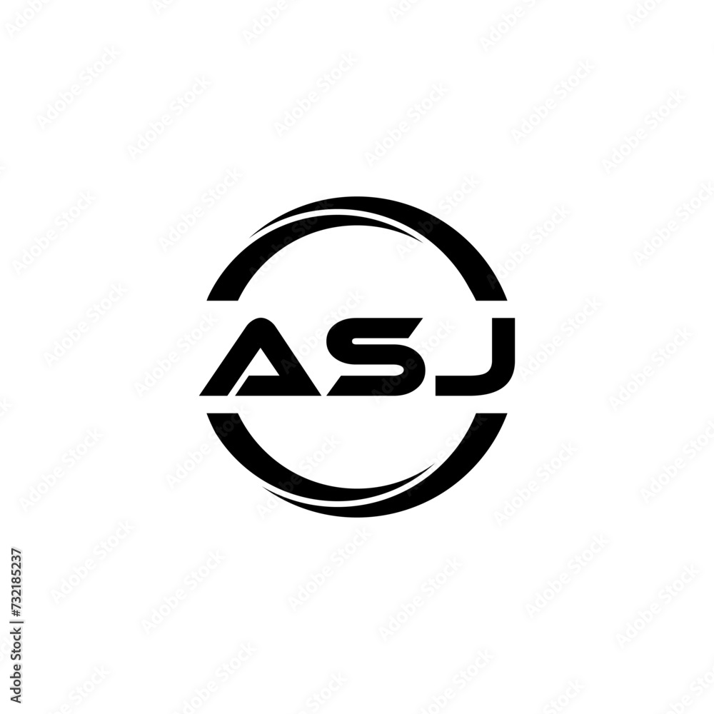 ASJ letter logo design with white background in illustrator, cube logo ...