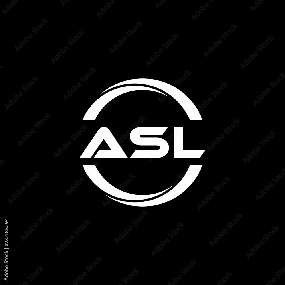 ASL letter logo design with black background in illustrator, cube logo ...