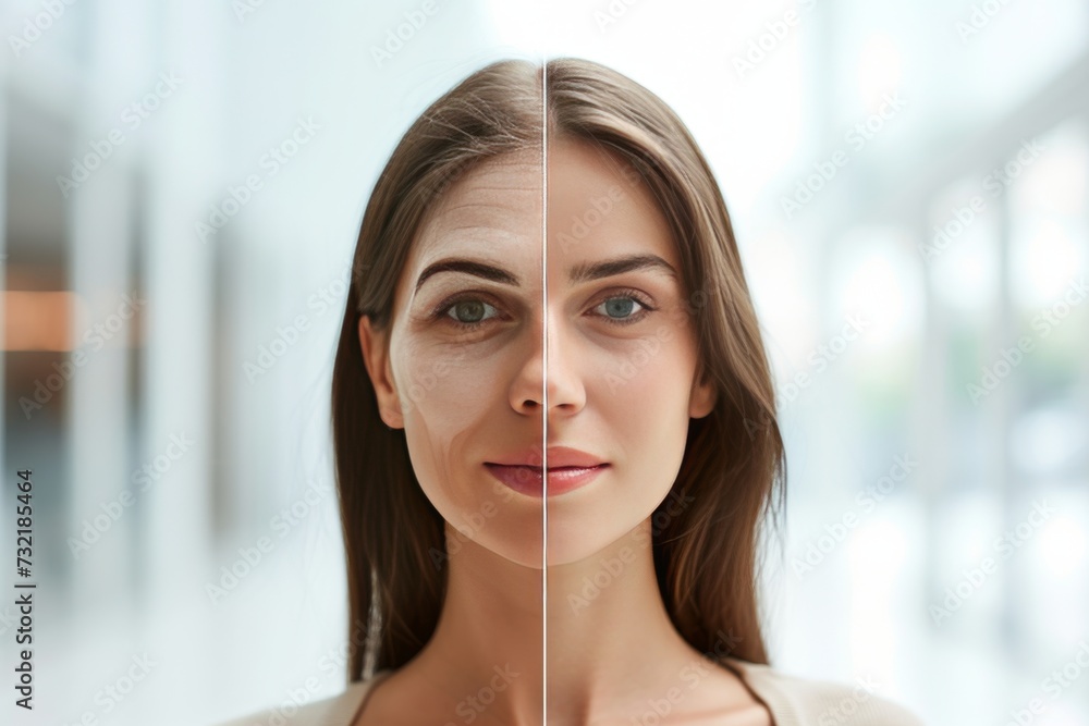 Aging similar to. Comparison young to old woman membership comparison ...