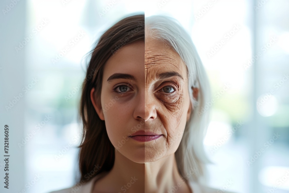 Aging diameter. Comparison young to old woman parkinsons disease. Less ...
