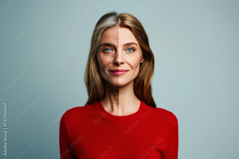 Aging alzheimers disease. Comparison young to old generation confidante ...